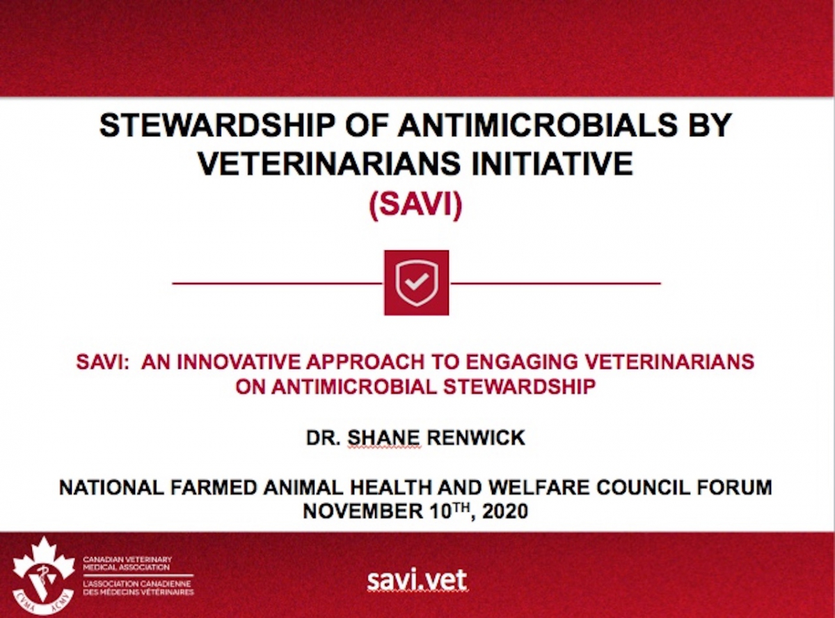 Dr. Shane Renwick presents SAVI at the National Farmed Animal Health ...